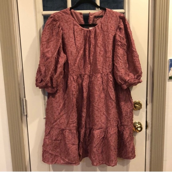 Zara | Dresses | Zara Babydoll Textured Blush Dress | Poshmark